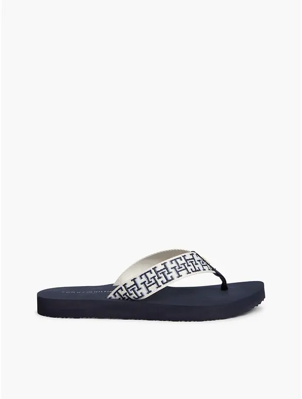 Tommy Hilfiger Jacquard Monogram Flip-flop - Space Blue