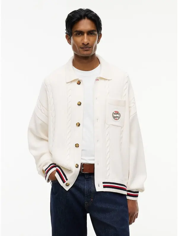 Tommy Hilfiger Cable Knit Polo Cardigan