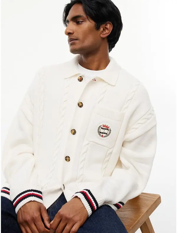 Tommy Hilfiger Cable Knit Polo Cardigan