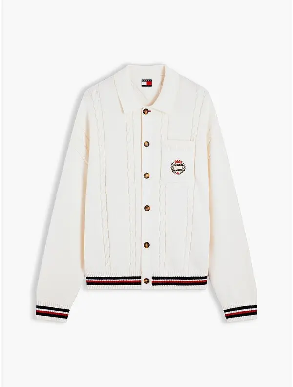 Tommy Hilfiger Cable Knit Polo Cardigan