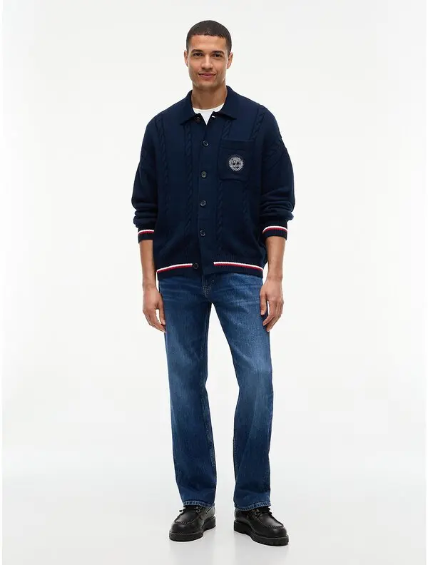 Tommy Hilfiger Cable Knit Polo Cardigan