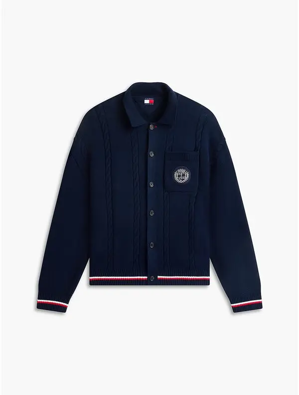 Tommy Hilfiger Cable Knit Polo Cardigan