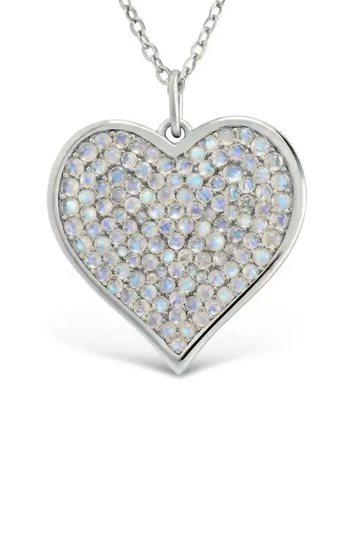 Sterling Forever Sterling Moonstone Heart Pendant Necklace - Silver