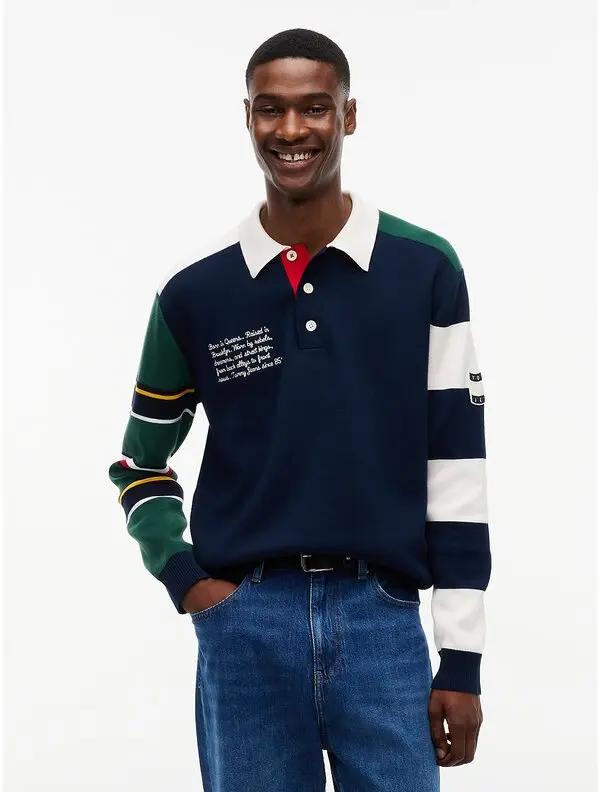 Tommy Hilfiger Colorblock Sweater Polo - Dark Blue