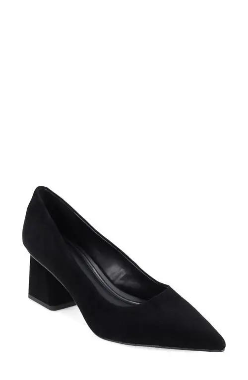 Pelle Moda Inell" Pointed Toe Block Heel Pumps - Black