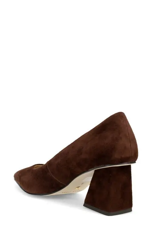 Pelle Moda Inell" Pointed Toe Block Heel Pumps - Chocolate
