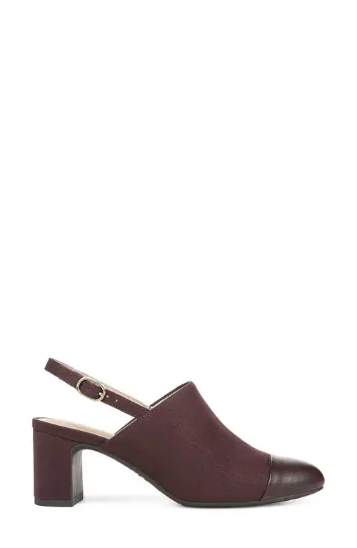 LIFESTRIDE Tessa Slingback Pump With Cap Toe - Choco Plum