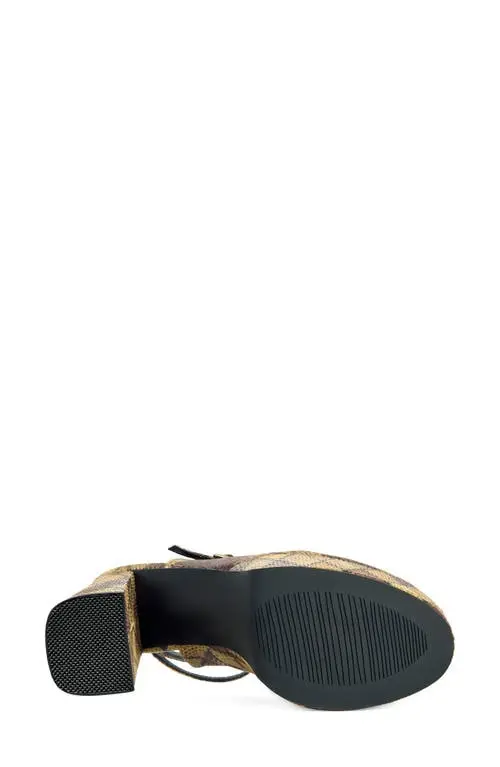 AZALEA WANG Juliara Snake Embossed Platform Mary Jane Pump