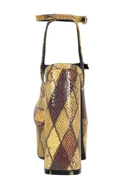 AZALEA WANG Juliara Snake Embossed Platform Mary Jane Pump