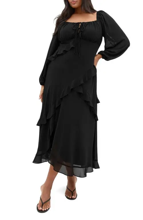 City Chic Shayla Long Sleeve Dress