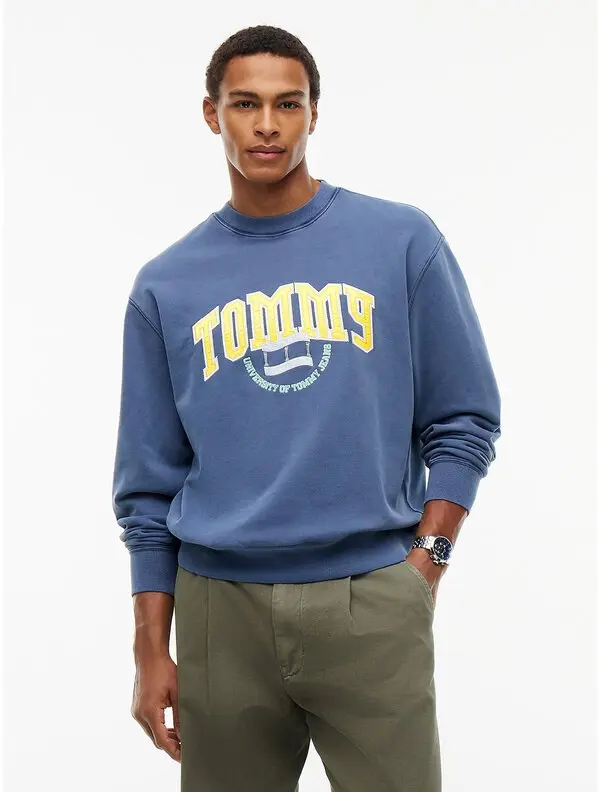 Tommy Hilfiger Garment-dyed Sweatshirt - Dark Blue