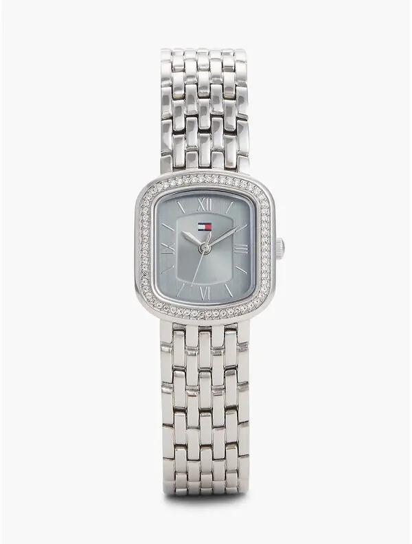 Tommy Hilfiger Crystal Accent Stainless Steel Dress Watch - Blue