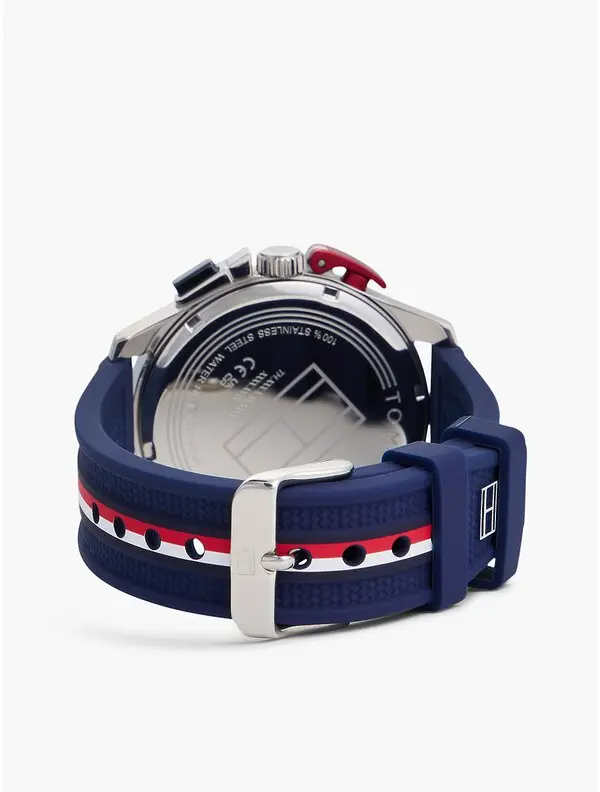 Tommy Hilfiger 44mm Silicone Strap Chronograph Watch
