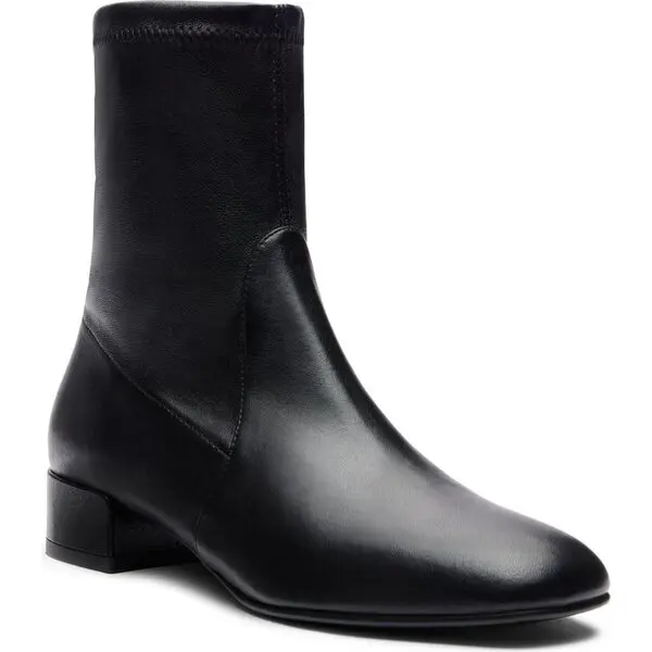 STUART WEITZMAN Bacari Leather Bootie - Black Leather
