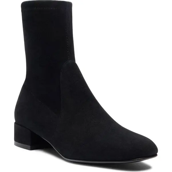 STUART WEITZMAN Bacari Leather Bootie - Black