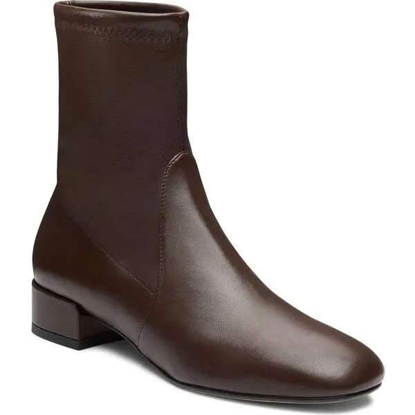 STUART WEITZMAN Bacari Leather Bootie - Walnut