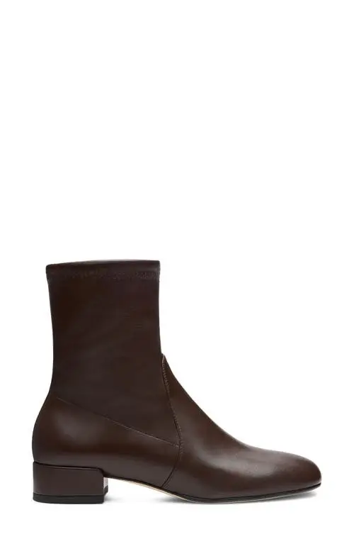 STUART WEITZMAN Bacari Leather Bootie - Walnut