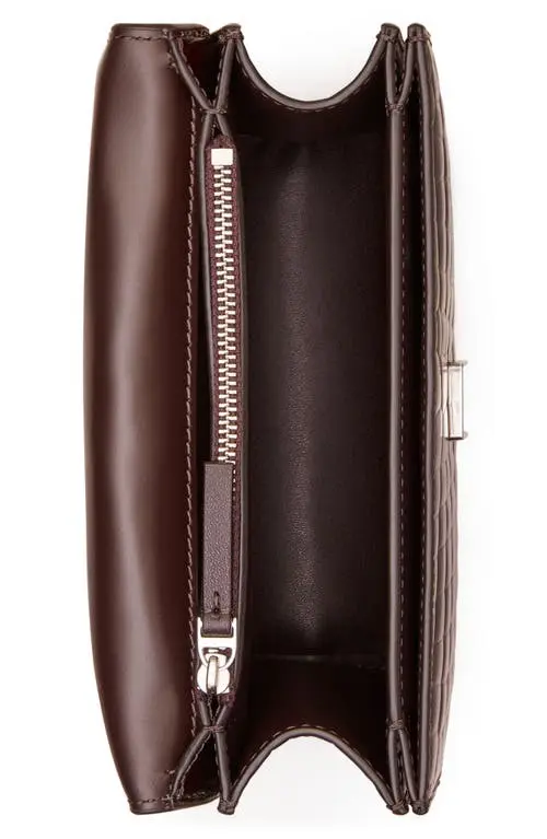 Tory Burch Small Eleanor Convertible Croc Embossed Leather Shoulder Bag
