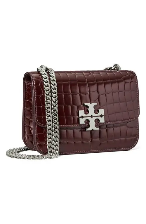 Tory Burch Small Eleanor Convertible Croc Embossed Leather Shoulder Bag