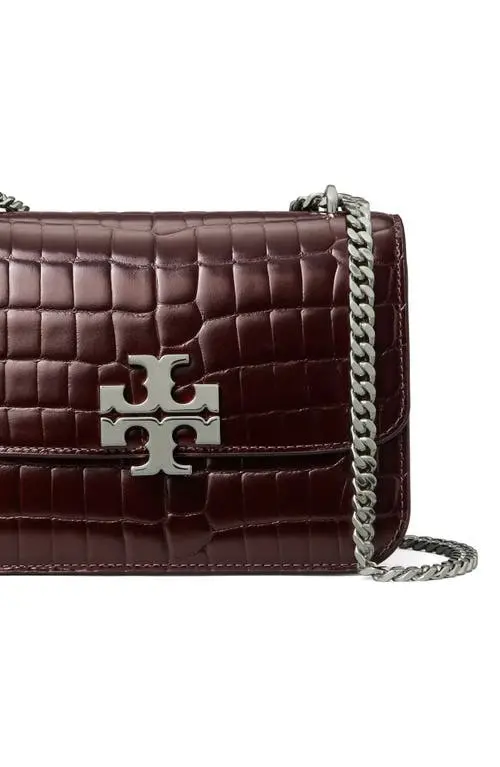 Tory Burch Small Eleanor Convertible Croc Embossed Leather Shoulder Bag