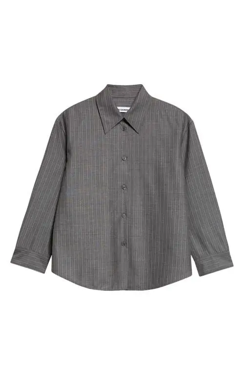 JIL SANDER Pinstriped Wool Cropped Boxy Shirt
