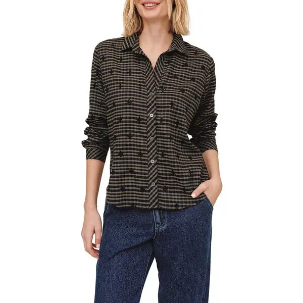 Bella Dahl Eyelet Gingham Shirt