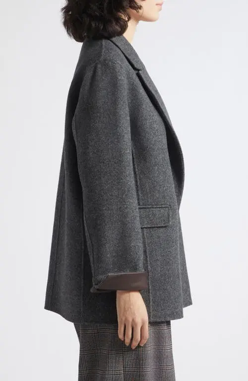 Marella Wool Jacket With Leather Cuffs