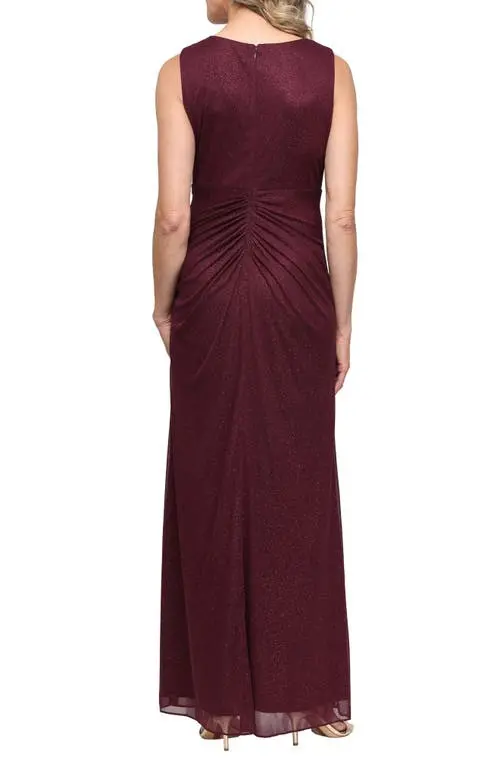 Alex Evenings Sleeveless Glitter Mesh Gown