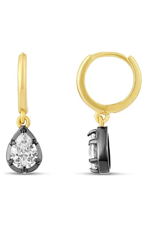SHYMI Prong Set Pear Drop Hoop Earrings
