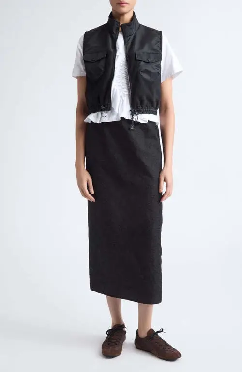 Cecilie Bahnsen Caspen Mixed Media Cropped Fleece Vest