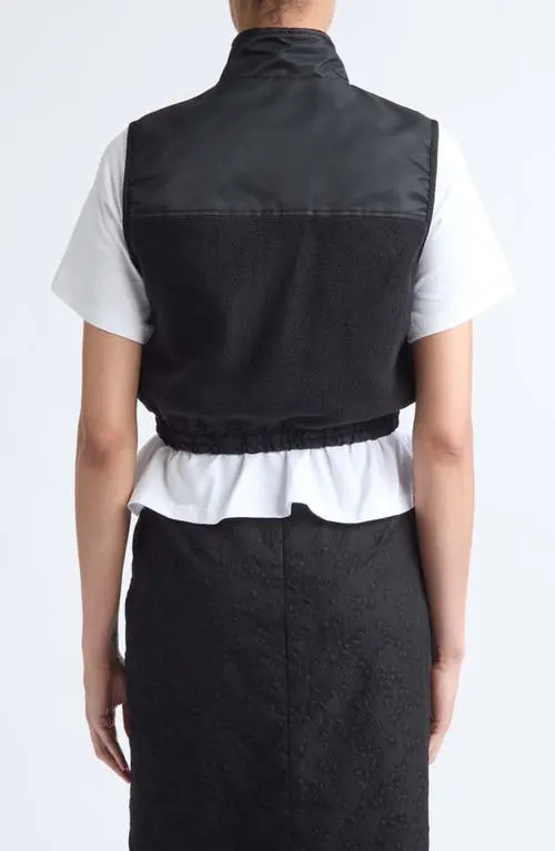 Cecilie Bahnsen Caspen Mixed Media Cropped Fleece Vest