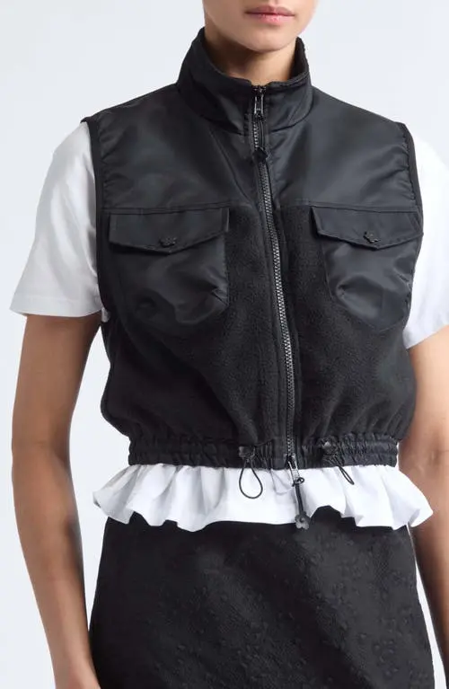 Cecilie Bahnsen Caspen Mixed Media Cropped Fleece Vest