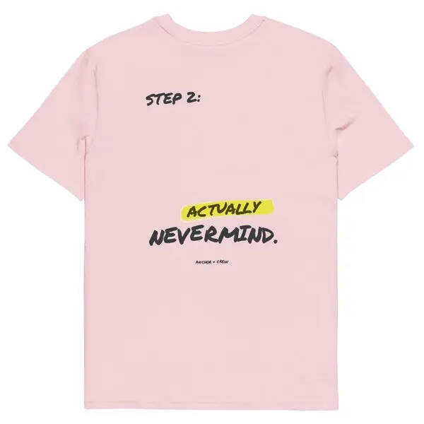 ANCHOR & CREW Cotton Actually Nevermind Annotations Organic Cotton T-shirt - Pink