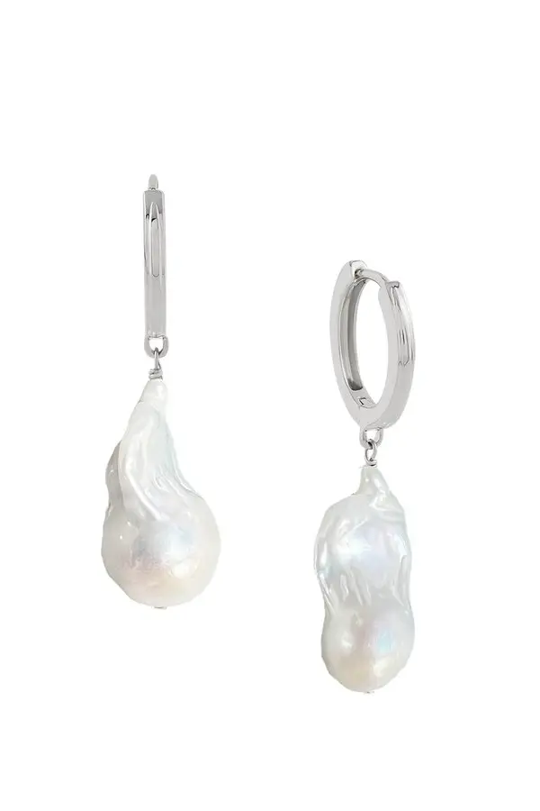 ASTOR & ORION Baroque Pearl Huggies Sterling - Silver