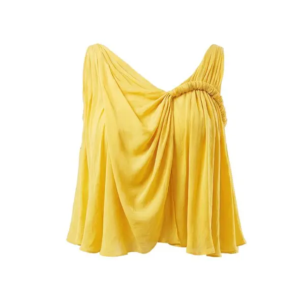 TEQUMAH Ramona Draped Cowl-neck Viscose Top