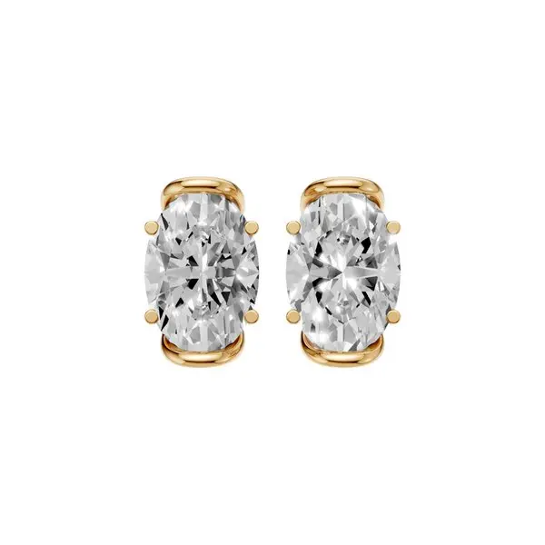 AYA FINE JEWELRY Marceline Oval Lab Grown Diamond Igi Certified Stud Earrings - Yellow