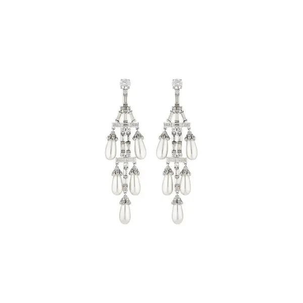 STEPHANIE BROWNE AUSTRALIA The Swanson Earrings In Pearl - Silver