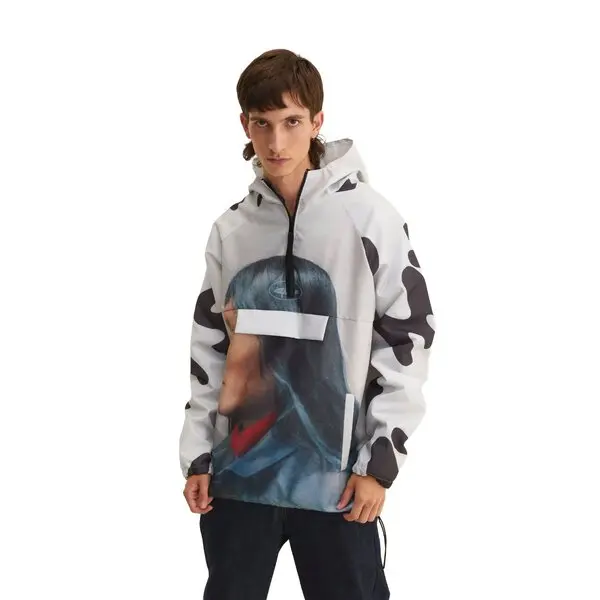 MYSIMPLICATED Water-repellent Printed Windbreaker - Beige