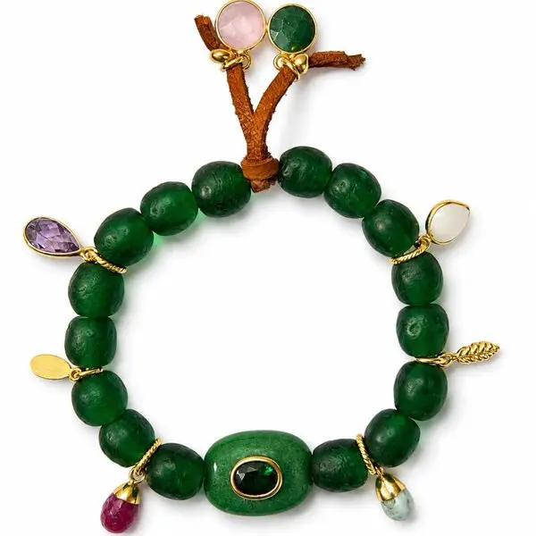 Persia Donà Jewelry Heavenly Bracelet With Agate And Vintage Glass - Green
