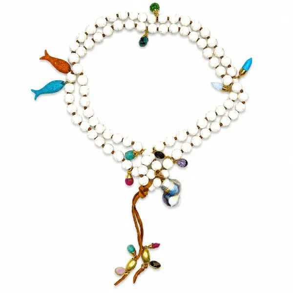 Persia Donà Jewelry Mykonos Riverstone X Fish Necklace - Black