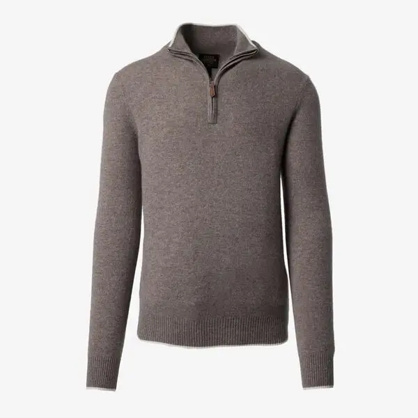 Allen Edmonds Cashmere Quarter-zip Sweater - Brown