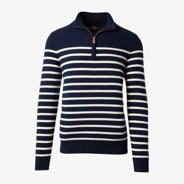 Allen Edmonds Cashmere Quarter-zip Sweater - Navy