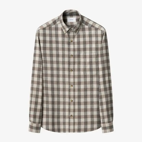 Allen Edmonds Eaton Eton Block Check Flannel Shirt