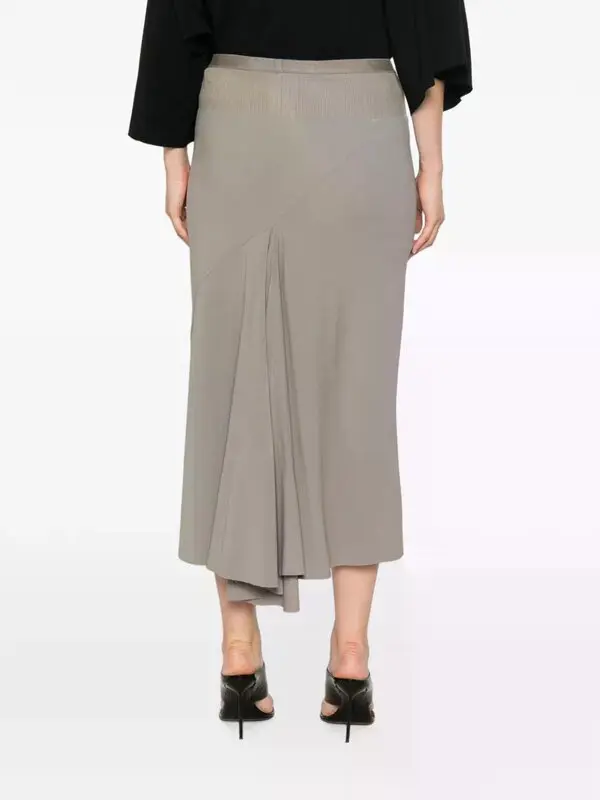 Rick Owens Asymmetric Draped Midi Skirt
