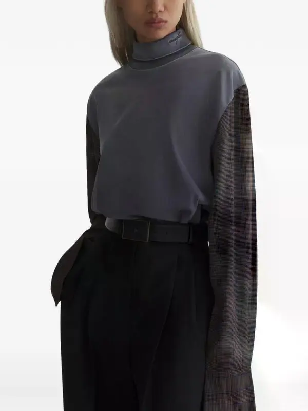 MUGLER Long Sleeve Turtle Neck T-shirt With Embroidered Logo