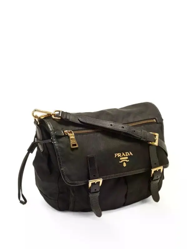 Prada Tessuto Double-buckle Messenger Bag