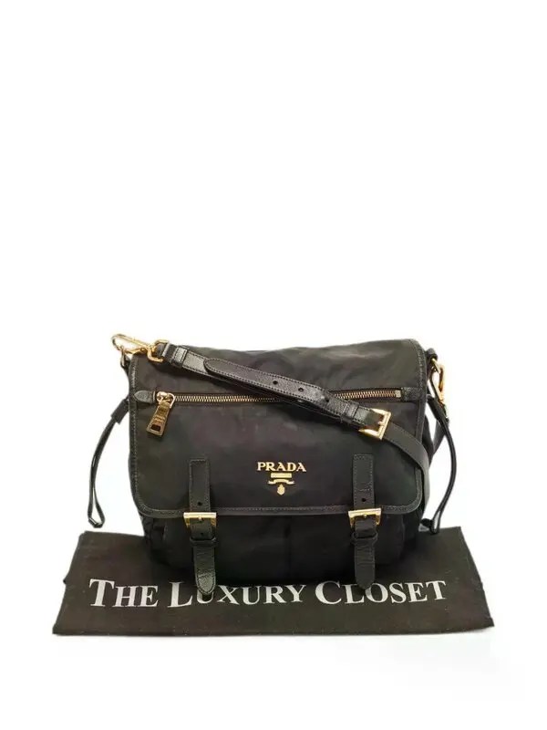 Prada Tessuto Double-buckle Messenger Bag