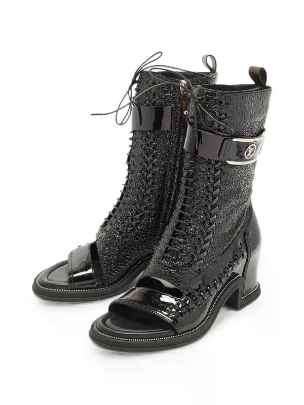 LOUIS VUITTON Moonlight Open-toe Lace-up Ankle Boots