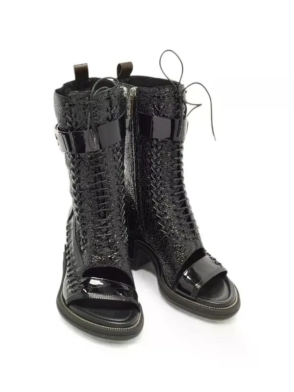 LOUIS VUITTON Moonlight Open-toe Lace-up Ankle Boots