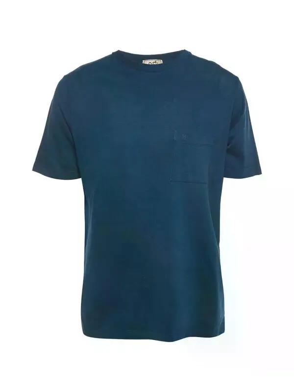 Hermès Piqué-effect Chest-pocket T-shirt - Blue